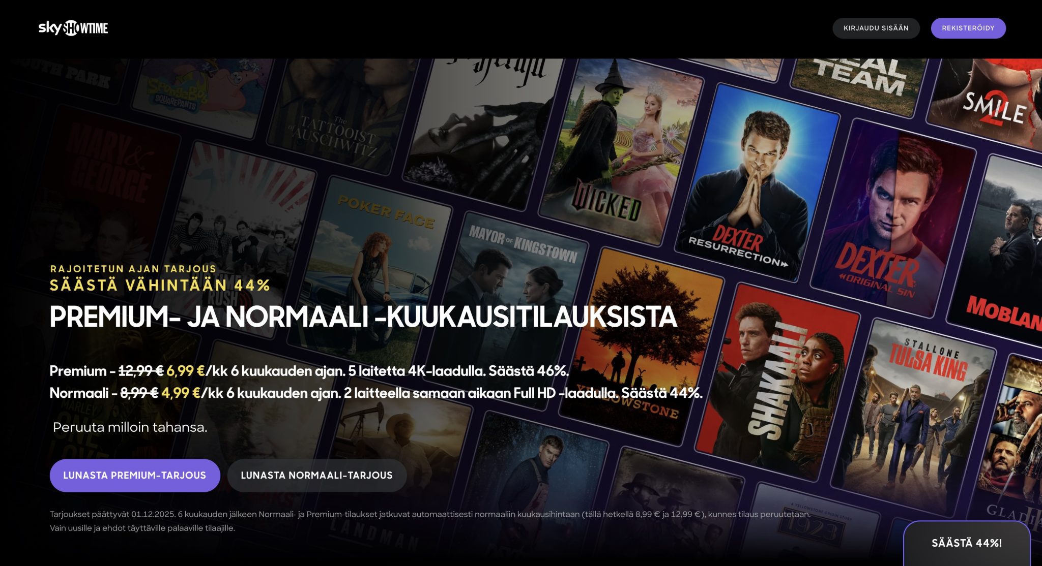 SkyShowtime-suoratoistopalvelun saa nyt 44-46 prosentin alennuksella 6 kuukauden ajaksi | Mobiili.fi